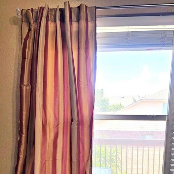 Brookstone | Accents | Set Of 4 53w X 84l Goldred Striped 0 Blackout ...